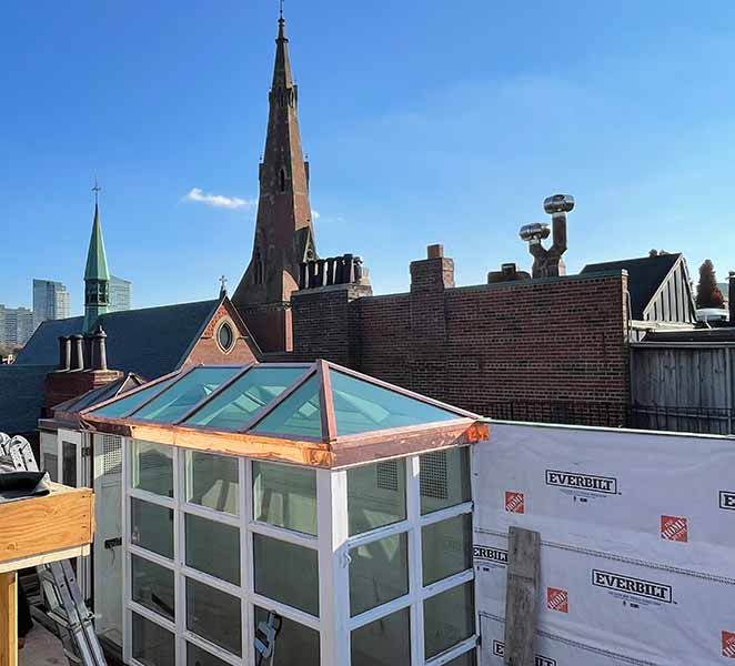 Rooftop Accessway Glass Roof in Boston, MA | Sunspace Design